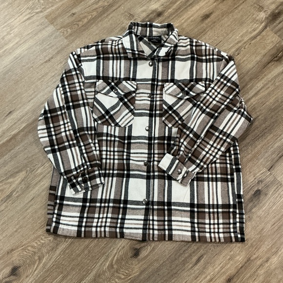 HFX | Shirts | Hfx Mens Medium Thick Plaid Flannel Jacket Snap Front ...